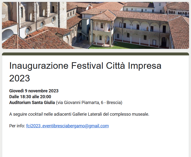 ACBGroup Spa > "Gli Studi Cossu, Lucchini e BNC e le iniziative del Festival Città Impresa"